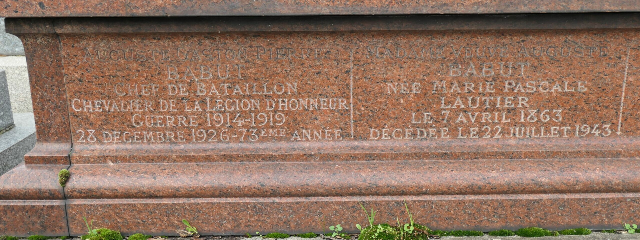 Cimetière du Père Lachaise - APPL - BABUT Mary Gaston (1798-1874)
