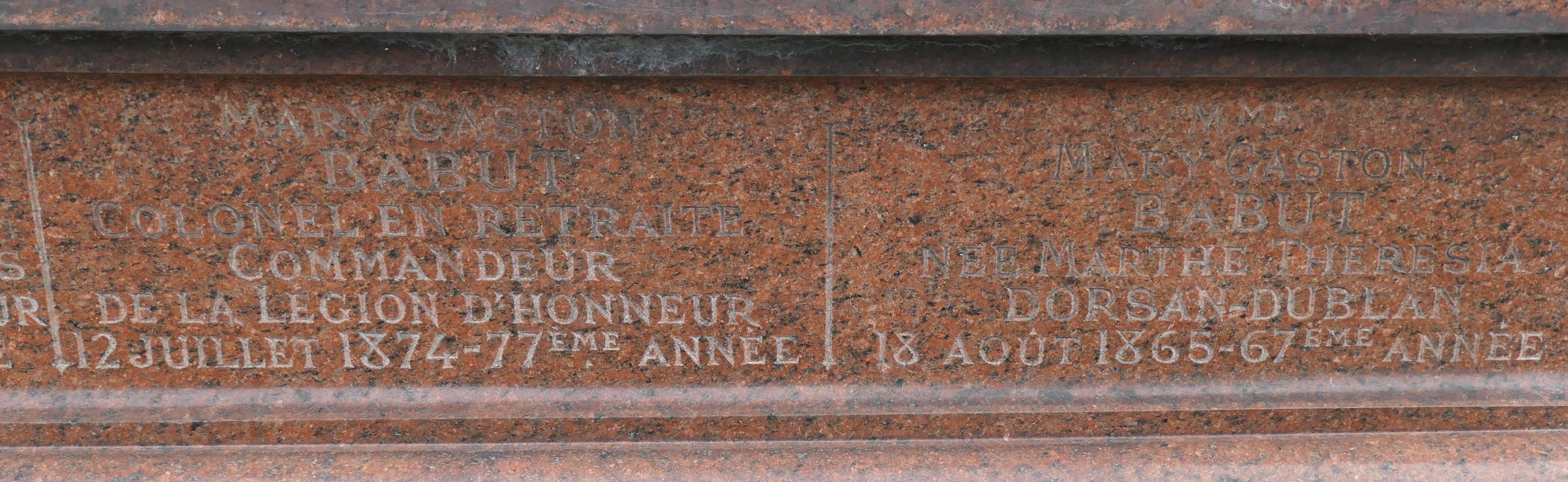 Cimetière du Père Lachaise - APPL - BABUT Mary Gaston (1798-1874)