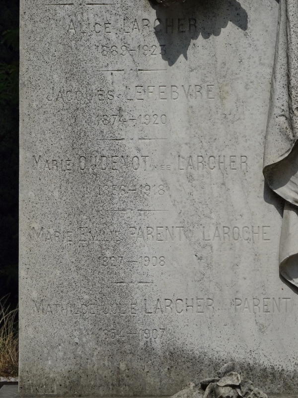 Cimetière du Père Lachaise - APPL - LARCHER Georges (1879-1926)
