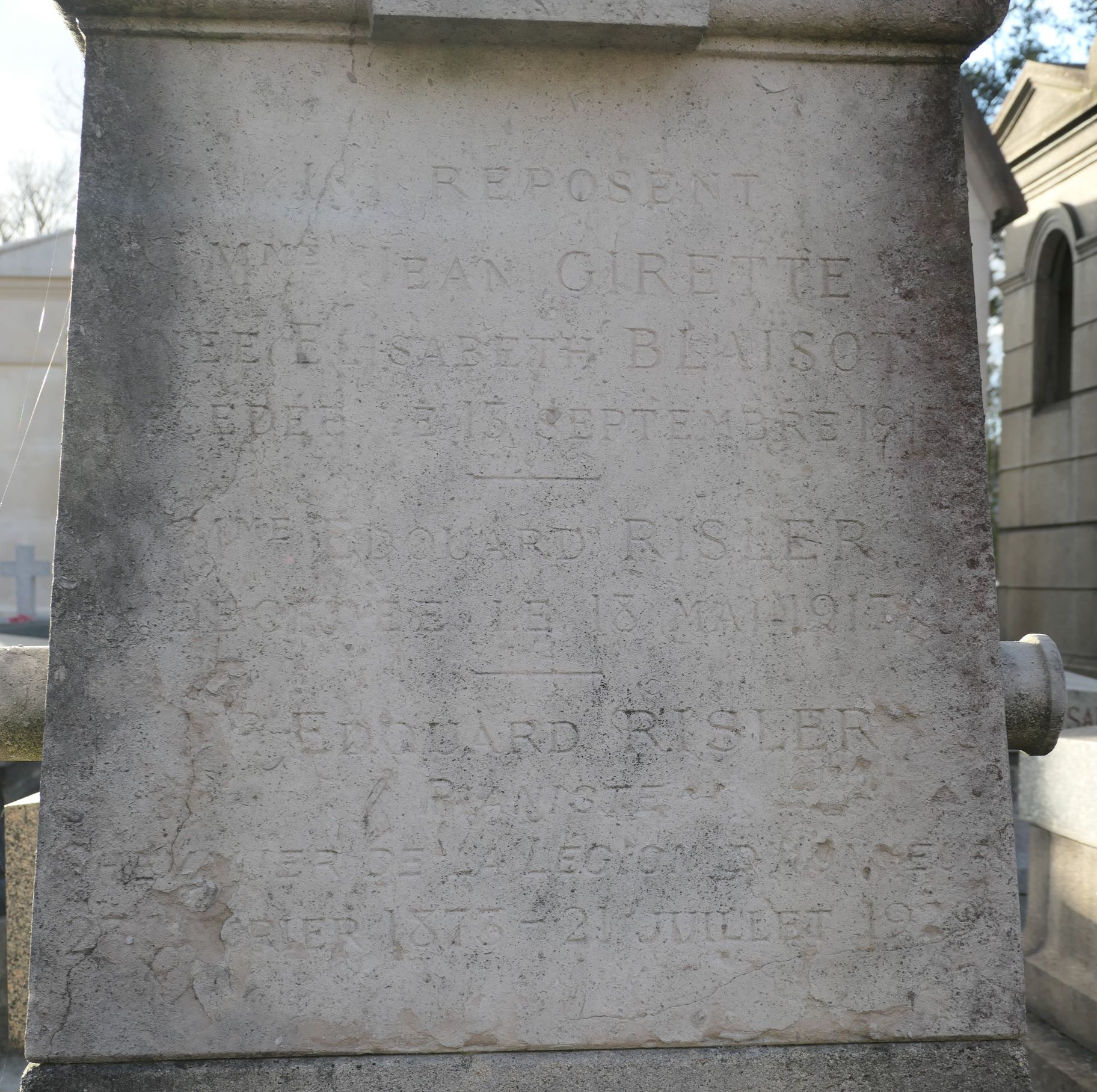 Cimetière du Père Lachaise - APPL - RISLER Jean-Jacques (1940-2016)