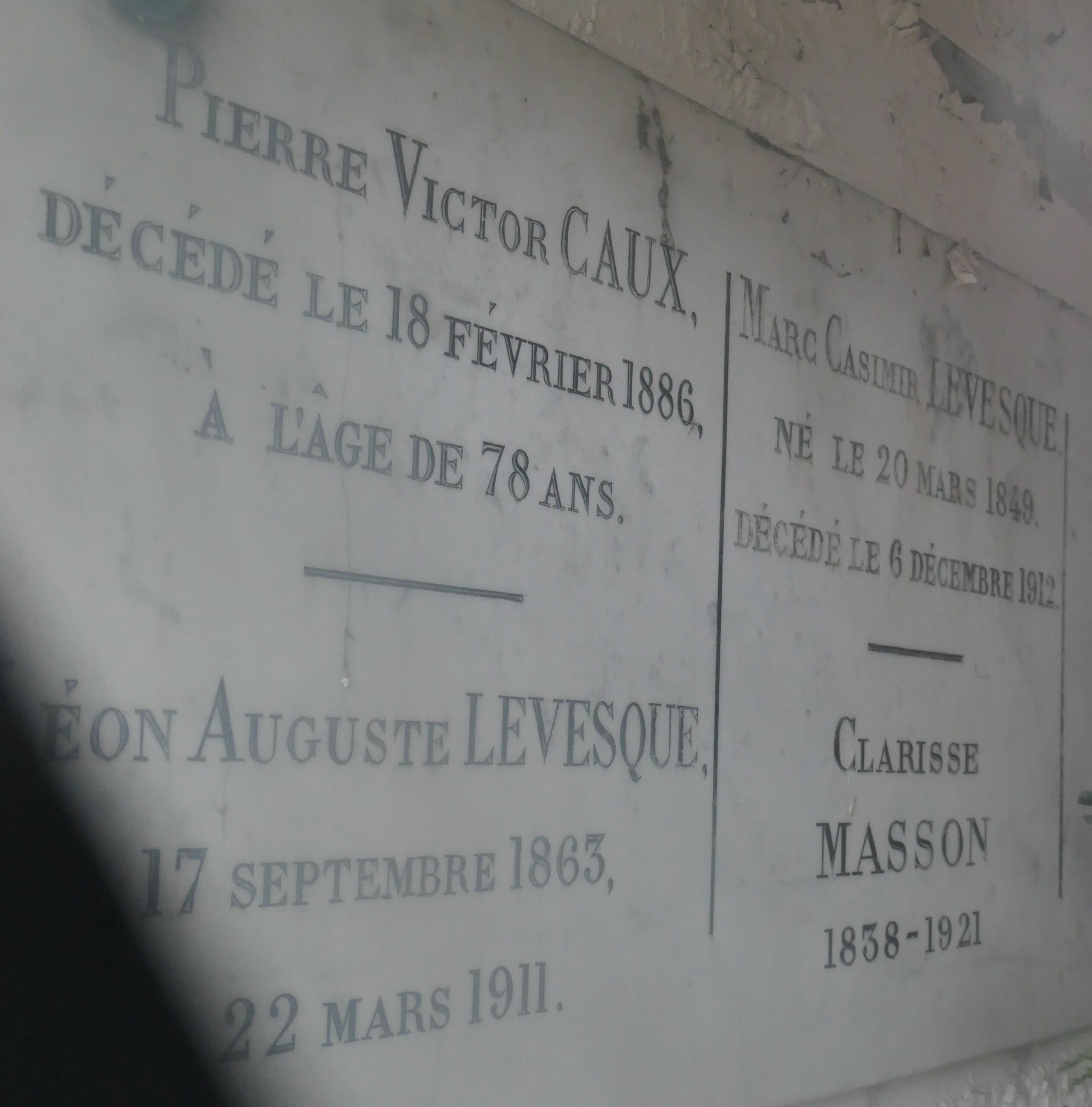 Cimetière du Père Lachaise - APPL - LEVESQUE Léon Auguste (1863-1911)