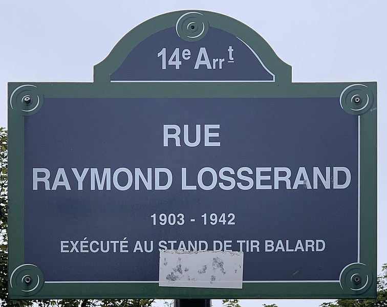 Cimetière du Père Lachaise - APPL - LOSSERAND Raymond (1903-1942)