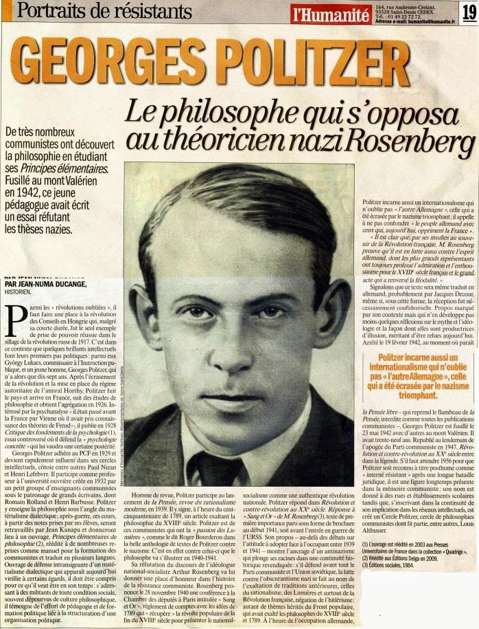 Cimetière du Père Lachaise - APPL - POLITZER Georges (1903-1942)
