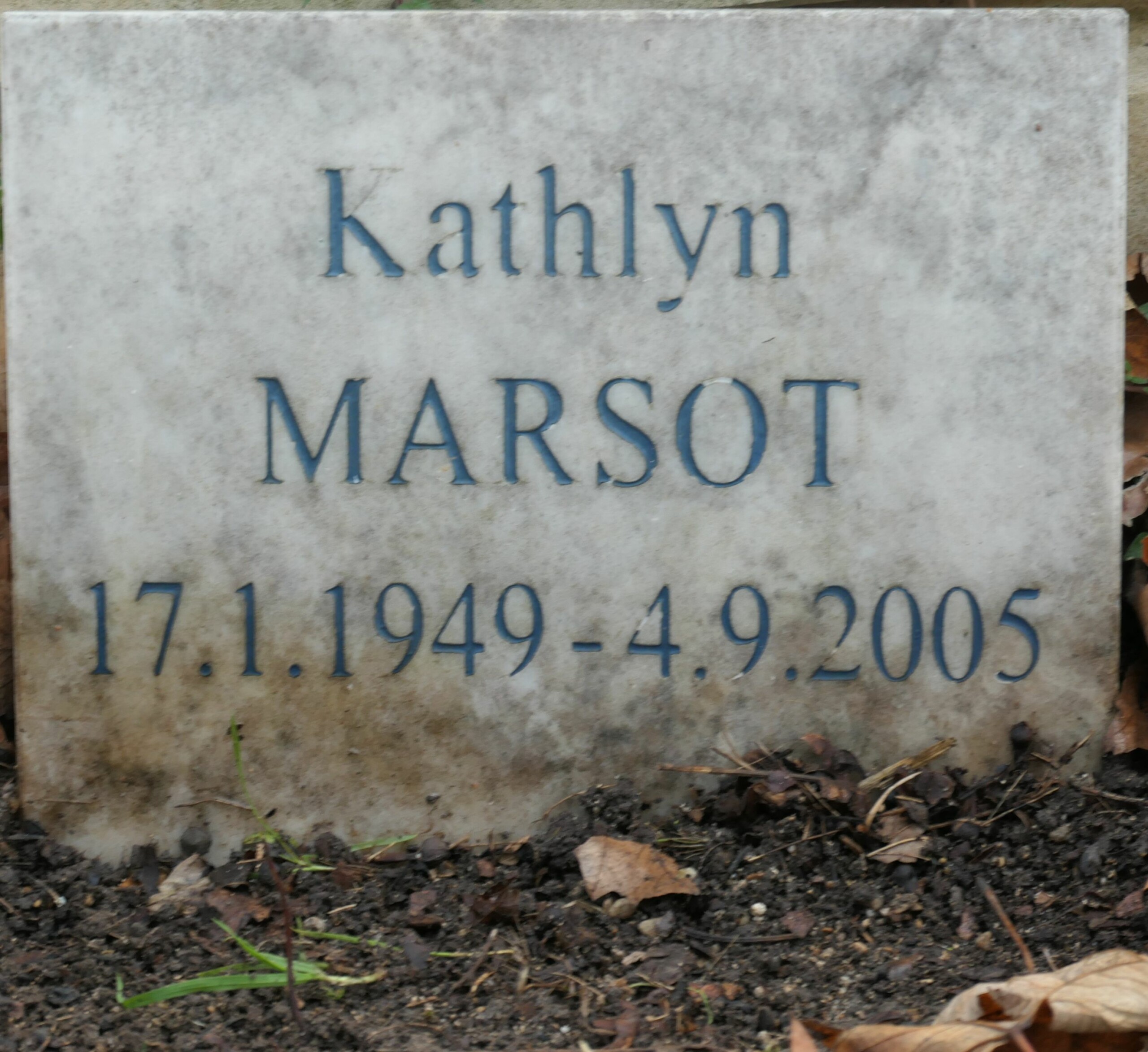 Cimetière du Père Lachaise - APPL - MARSOT Kathlyn (1949-2005)
